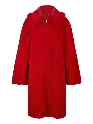 BOSS BOSS Shearling Texture Zip-Up Coat