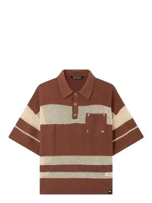 Palm Angels Palm Type Loose-knit Polo - Brown