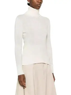 ARAGONA Roll Neck Sweater - Neutrals