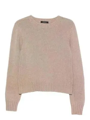 ARAGONA Long-sleeve Ribbed Knit Sweater - Neutrals