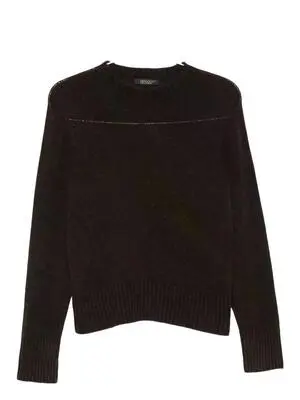 ARAGONA Ribbed-trim Sweater - Brown