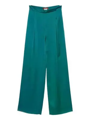 Max Mara Wide Leg Satin Finish Trousers - Blue