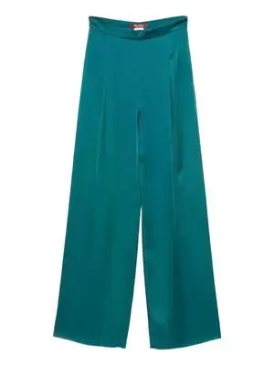 Max Mara Max Mara Wide Leg Satin Finish Trousers Blue