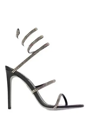 Rene Caovilla Embellished Spiral Stiletto Sandals - Black