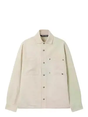 Palm Angels Palm Type Loose Shirt - Neutrals