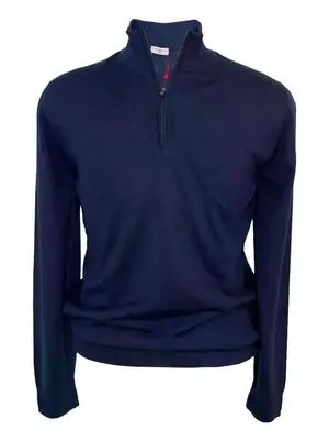 Luciano Barbera Wool Quarter-zip Sweater - Blue