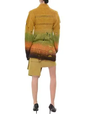 Off-White Mohair Blend Degradé Cardigan - Yellow