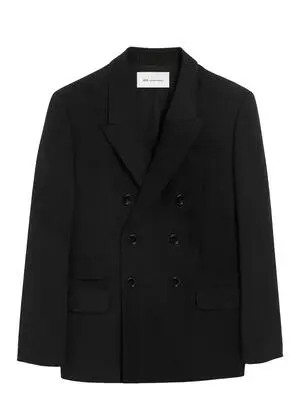 AMI Paris Double-breasted Straight-fit Wool Blazer - Black