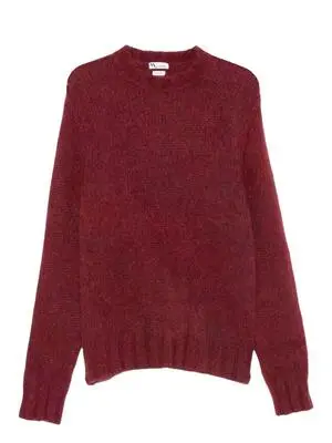 DOPPIAA Ribbed Knit Mock Neck Sweater - Red