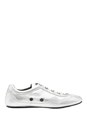 Cecilie Bahnsen Blaise Flower-stud Sneakers - Silver
