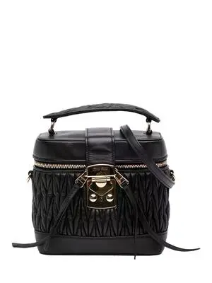 Miu Miu Micro Matelassé Nappa Vanity Crossbody Bag - Black