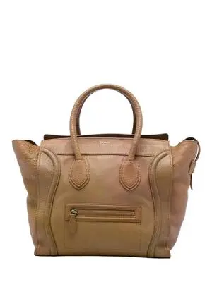 Celine 2011 Mini Grained Calfskin Luggage Tote Bag - Brown