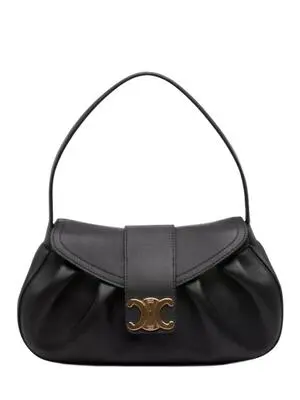 Celine Medium Calfskin Triomphe Polly Shoulder Bag - Black