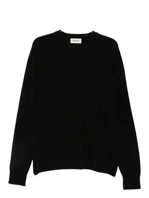 ATOMO FACTORY Crew Neck Ribbed Trim Sweater - Black