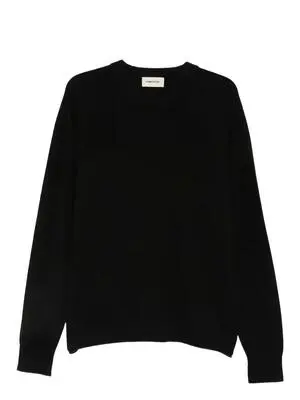 ATOMO FACTORY Crew Neck Ribbed Trim Sweater - Black