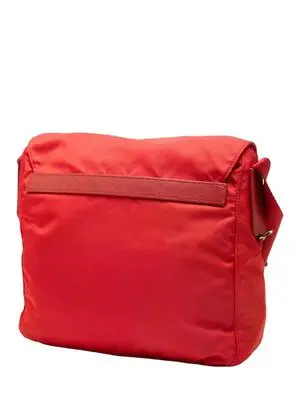 PRADA Prada Saffiano Trimmed Tessuto Messenger Bag