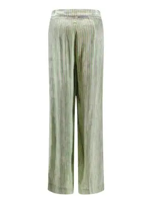 BYE FIRENZE Striped Pleated Palazzo Pants - Green