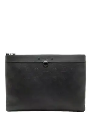 LOUIS VUITTON Monogram Shadow Discovery Pochette Clutch Bag - Black