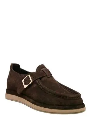 SERGIO MORETTI FIRENZE Suede Buckled Loafers - Brown