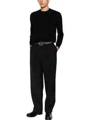 NINE:INTHE:MORNING Kai Pleated Straight-leg Trousers - Black