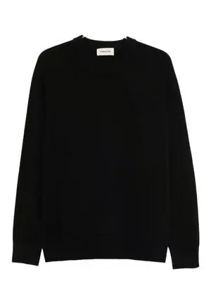 ATOMO FACTORY Crew-neck Long-sleeve Sweater - Black