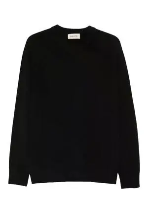 ATOMO FACTORY Crew-neck Long-sleeve Sweater - Black