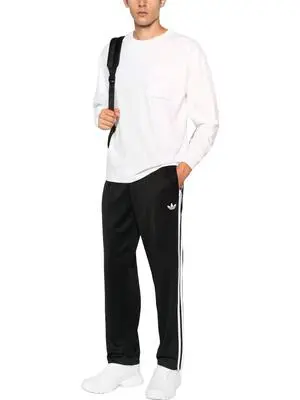 Adidas Logo-embroidered Side-stripe Track Pants - Black