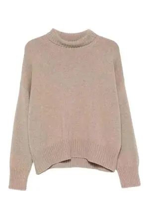 ARAGONA Ribbed-trim Turtleneck Sweater - Neutrals