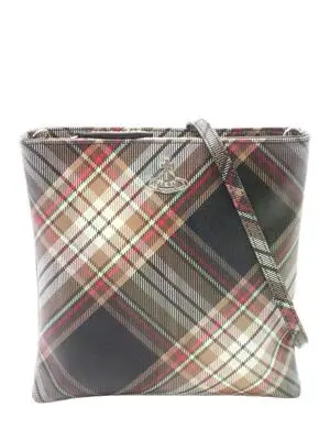 VIVIENNE WESTWOOD Check Orb Shoulder Bag - Brown