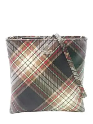 VIVIENNE WESTWOOD Vivienne Westwood Check Orb Shoulder Bag Brown
