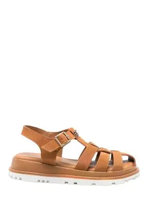 SERGIO MORETTI FIRENZE Buckle-fastening Suede Sandals - Brown