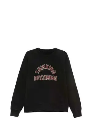 Sacai Slogan-print Sweatshirt - Black