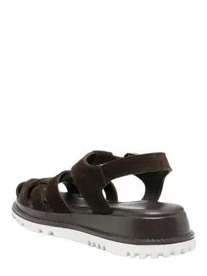SERGIO MORETTI FIRENZE Buckle-fastening Caged Sandals - Brown