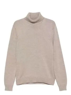ZANONE Ribbed Knit Roll Neck Sweater - Neutrals