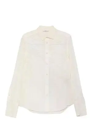 Fendi Long Sleeve Shirt With Classic Collar And Button Fastening - Neutrals