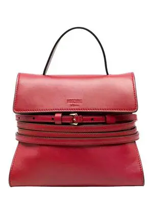 Moschino Moschino Tie Me Belt Detail Top-Handle Mini Tote Bag Red
