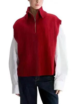 BELLEROSE Bellerose Sleeveless Half-Zip Sweater
