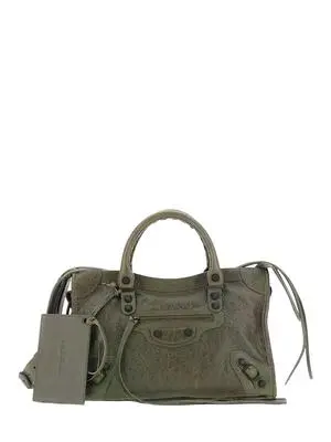 Balenciaga Balenciaga Small Le City Leather Tote Bag Green