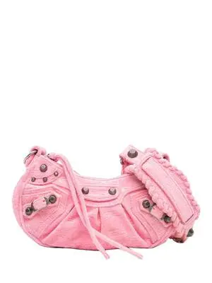Balenciaga Terry Cloth Motocross Le Cagole Xs Crossbody Bag - Pink