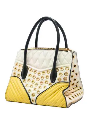 Miu Miu Nappa Grommet Biker Satchel - White