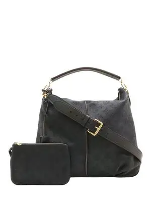 LOUIS VUITTON Louis Vuitton Monogram Mahina Selene MM Satchel Black