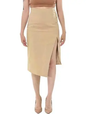 Off-White Logo Embroidered Slit Detail Skirt - Neutrals