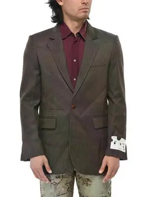 Off-White Wool-twill Blazer With Flap Pockets - Brown
