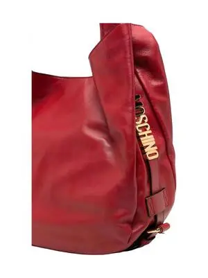 Moschino Handle Me Logo-plaque Leather Tote Bag - Red