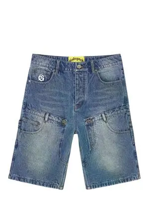 GODSPEED GODSPEED Twin-Panel Denim Shorts Blue