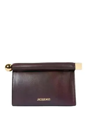 Jacquemus Rond Carré Leather Clutch Bag - Brown
