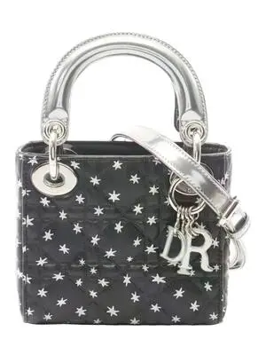 Dior Lady Cannage Star Mini Tote Bag - Black