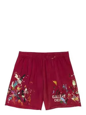 GALLERY DEPT. Paint Splatter Logo Print Shorts - Red
