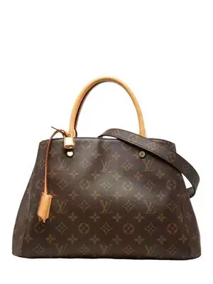 LOUIS VUITTON Monogram Montaigne Mm Satchel - Brown