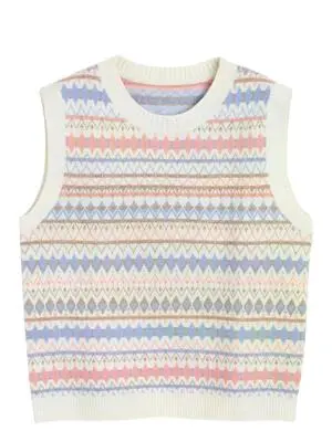 Chinti & Parker Fair Isle Knit Sweater Vest - Neutrals